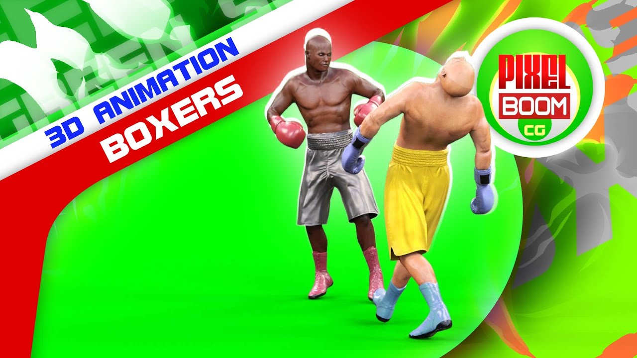 Green Screen Boxers Fight in the Ring 3D Animation - PixelBoomCG - YouTube
