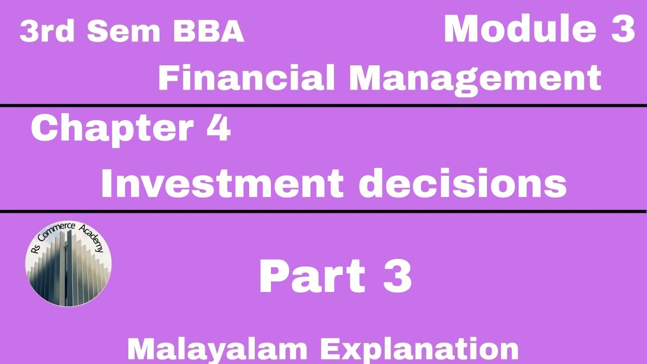| 3rd Sem BBA | Financial Management | Module 3 | Chapter 4 ...