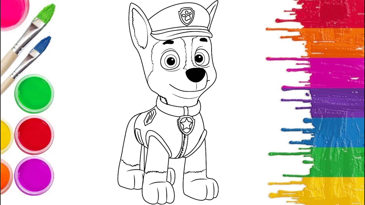 How to Draw PAW Patrol Chase Easy // PAW Patrol the Movie Drawing Chase ...
