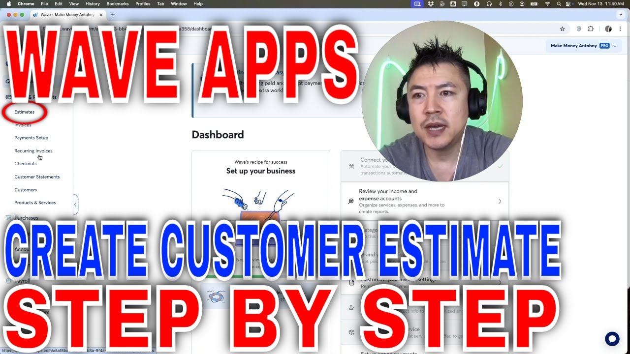 How To Create Customer Estimate In Wave Apps 🔴 - YouTube