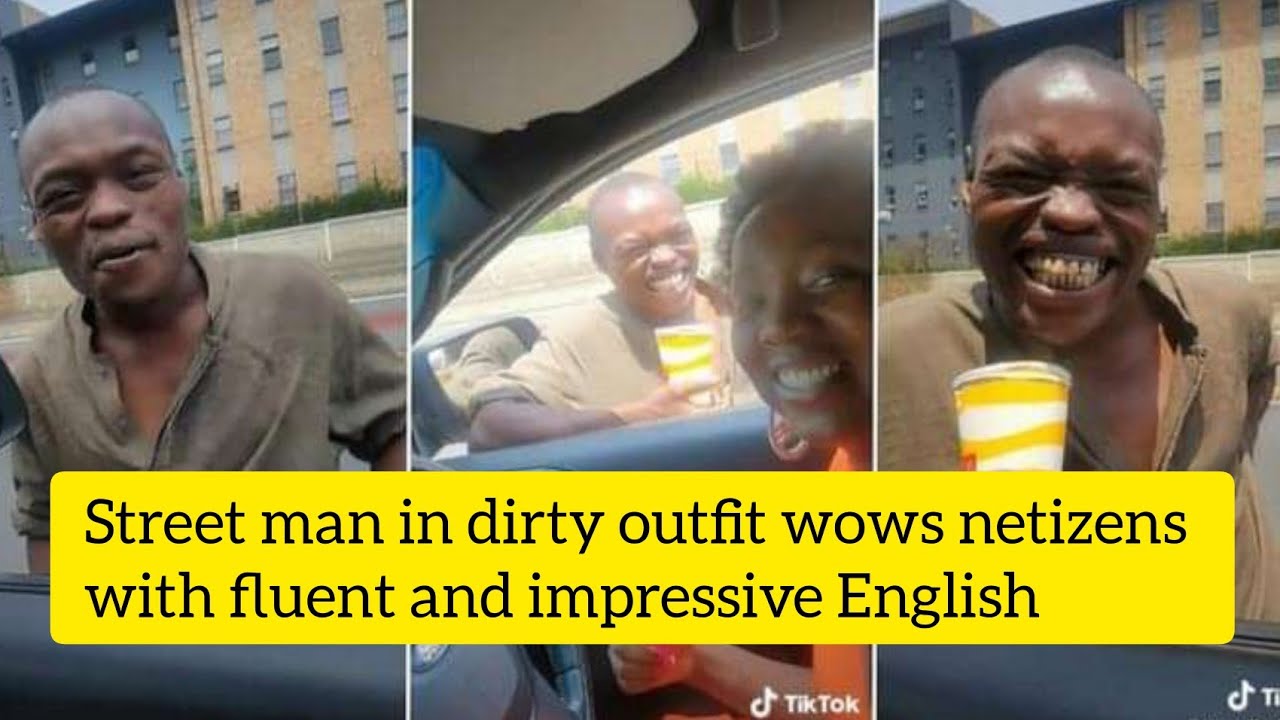 Street-man in dirty outfit, wows netizens with impressive English - YouTube