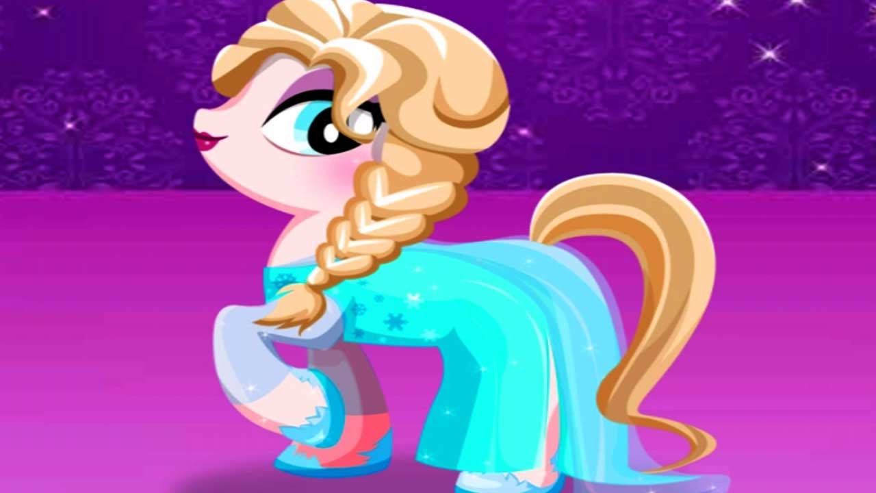 MLP My Little Pony As Disney Frozen Elsa Beauty Dress Up Game For Kids ...