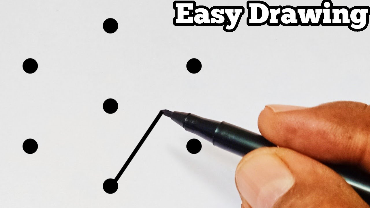 How To Draw Beautiful Drawing From 7 Points | Easy Drawing For ...