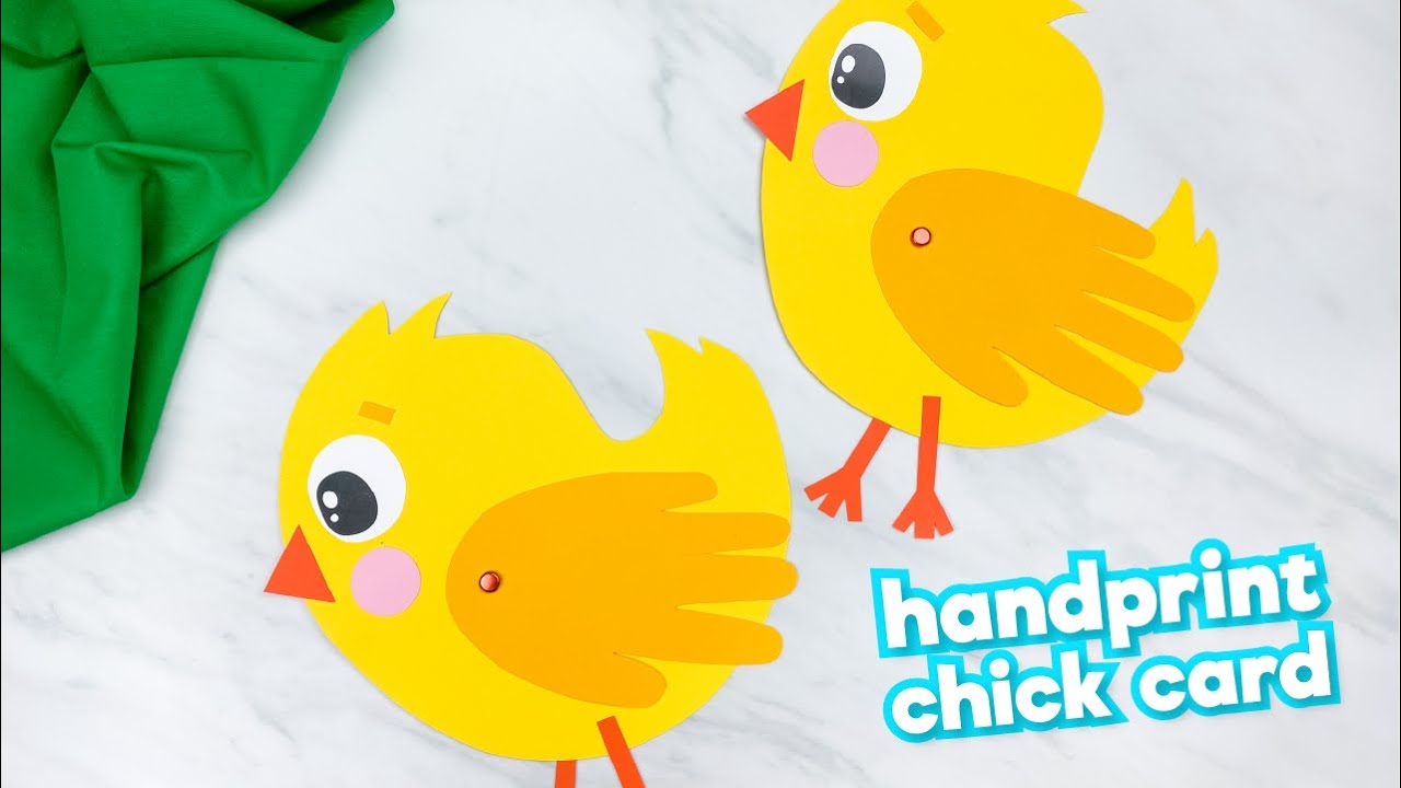 Chick Handprint Card Craft - YouTube