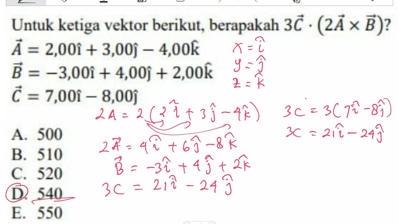 Menghitung perkalian vektor cross product dan dot product - YouTube