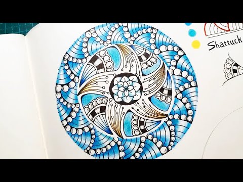 試著設計杯墊圖案｜繪圖過程示範 1｜沙特克＆月亮派｜Shattuck＆Moonpie｜Zentangle 禪繞｜Zendala｜咕咕晶晶 ...