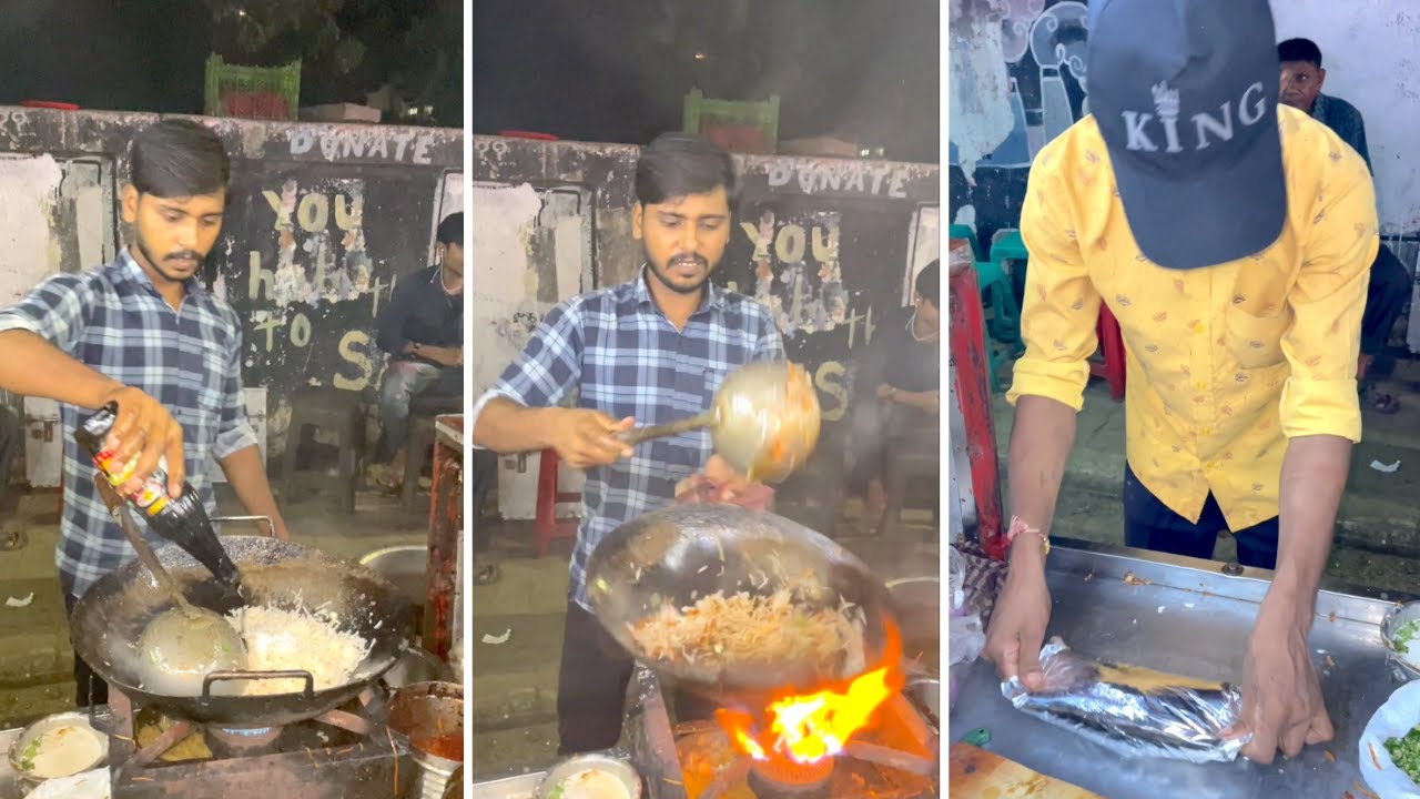 Super Fast Street Style Fried Rice Parcel 😱 Indian Street Food - YouTube