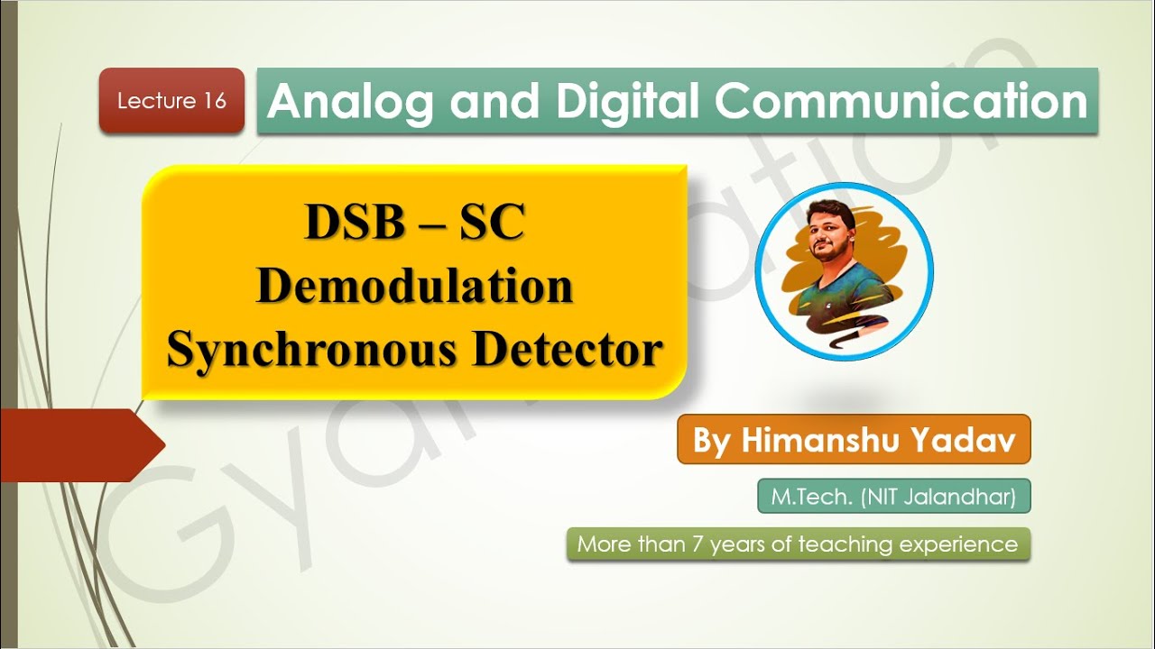 Lecture 16: Demodulation of DSB-SC #amplitudemodulation #modulation #aktu - YouTube