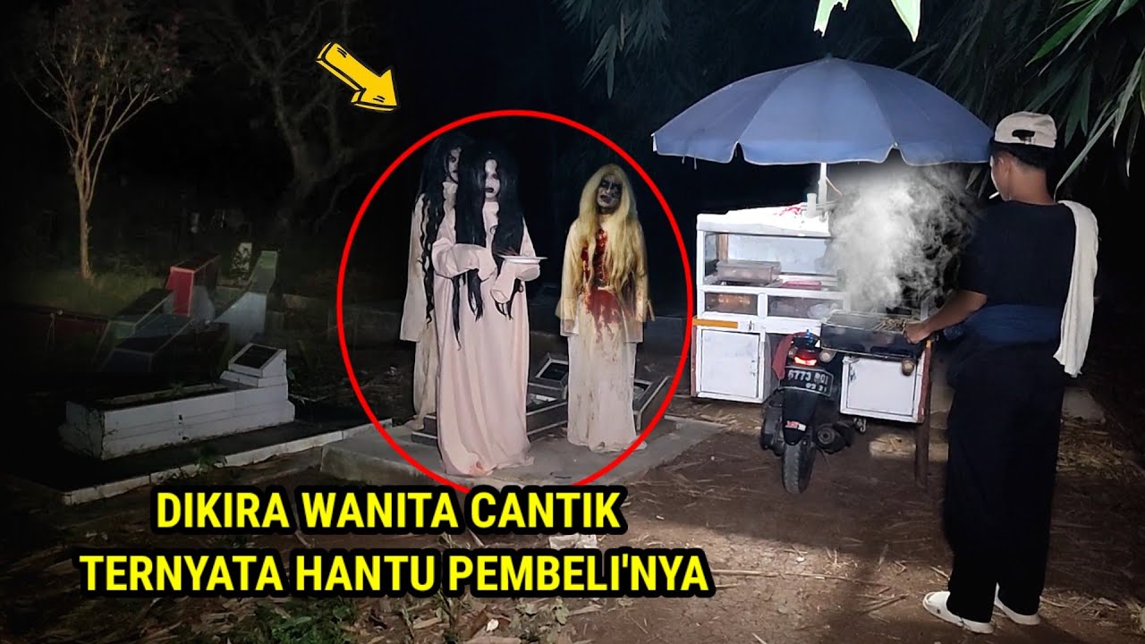 🔴 VIRAL !! Dikira Wanita Cantik Ternyata Hantu Pembelinya,Tukang Sate Gak Sadar Masuk Alam Gaib ...