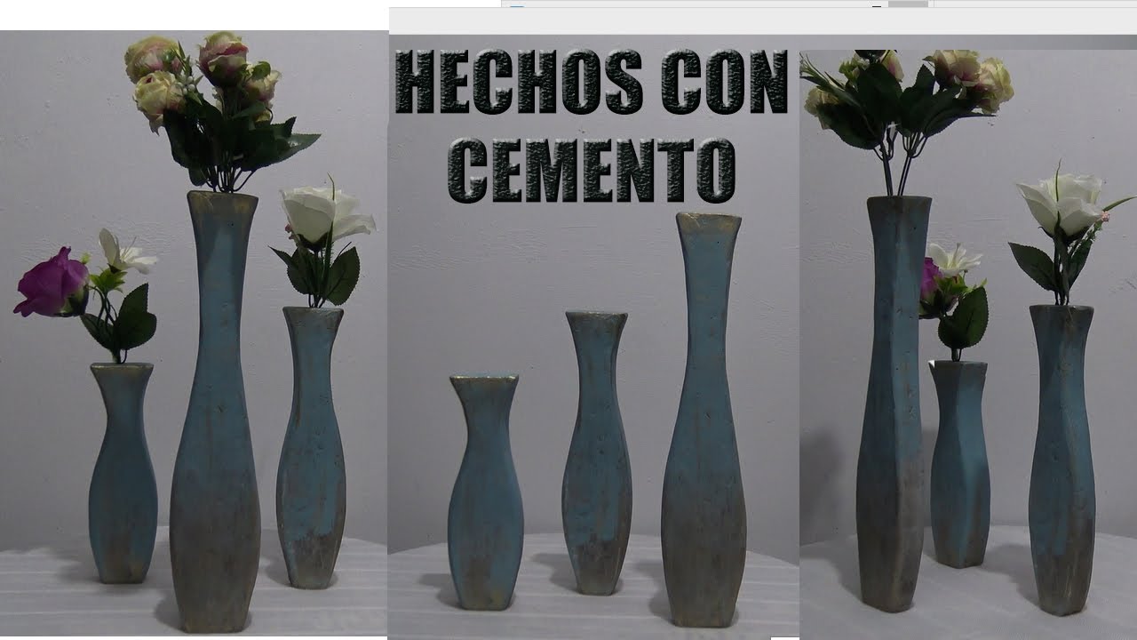 Floreros Hechos Con Cemento-Cement Flower Vase - YouTube
