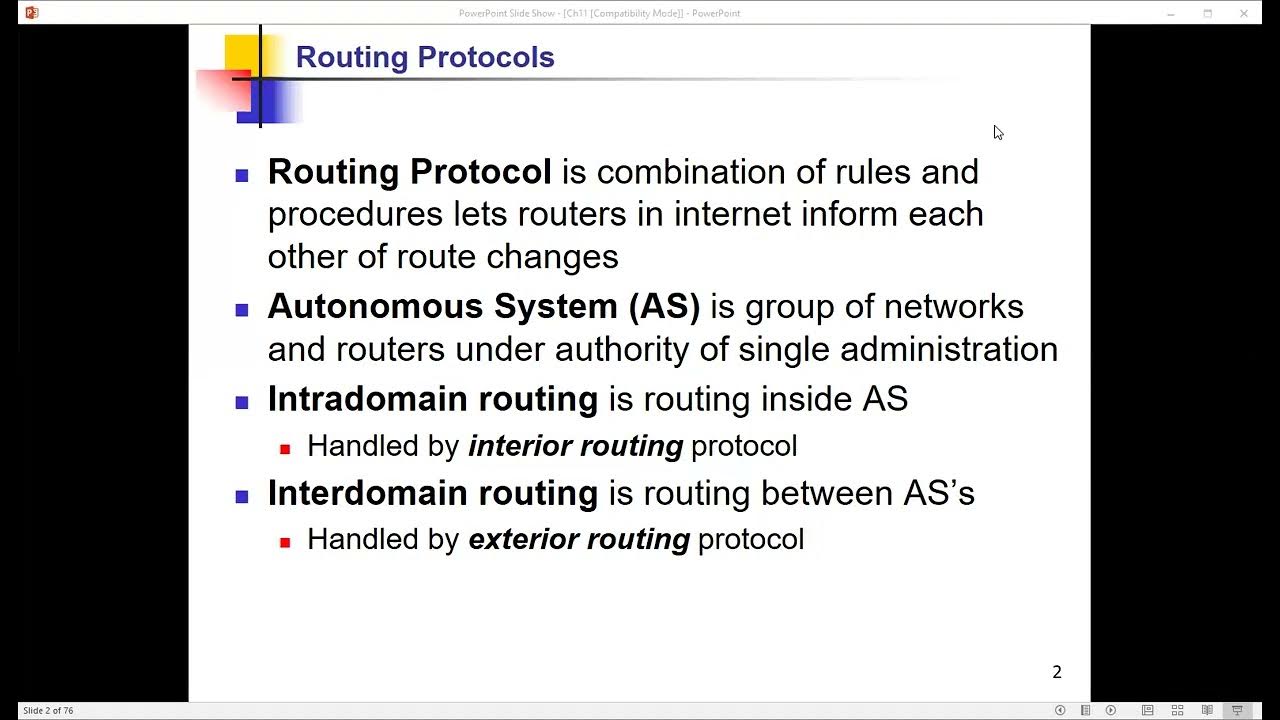 Lecture11 part2 CH11 ROUTING PROTOCOLS - YouTube
