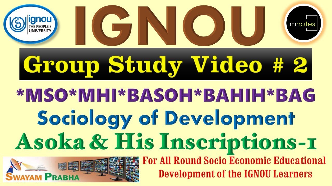 IGNOU | MSO | MHI | BASOH | BAHIH | BAG| Asoka & his Inscriptions-1 ...