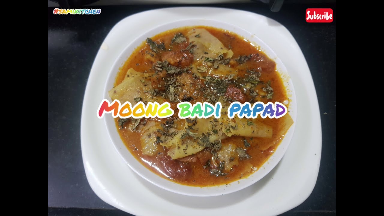 Marwadi Famous Badiya (mangodi)Papad Ki Sabji/Badi Papad Ki Sabji/Moong ...