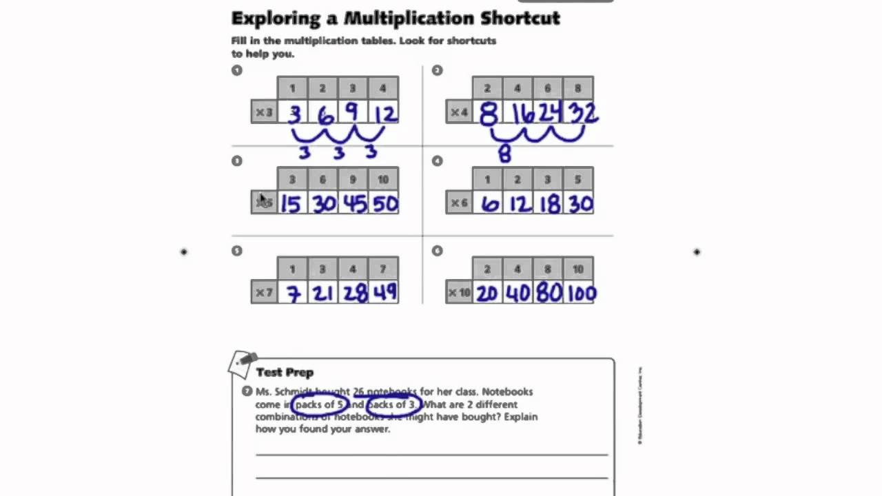 Multiplication Shortcuts - Think Math: Chapter 2, Lesson 4 - YouTube