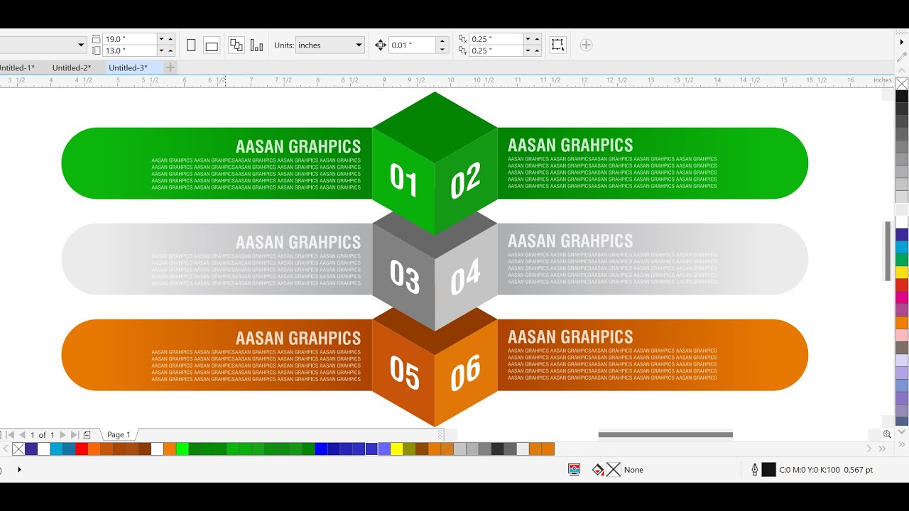 3 Steps Design in CorelDraw, Infographics Design - YouTube