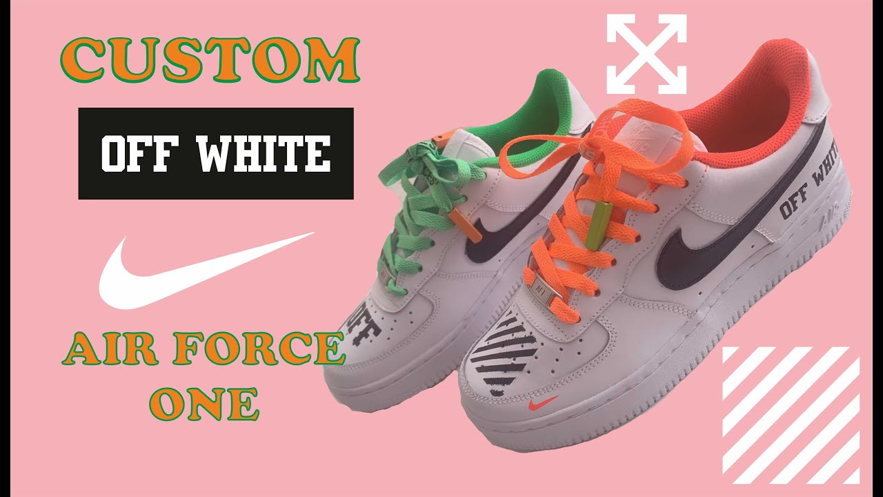 Off white custom airforce one - YouTube