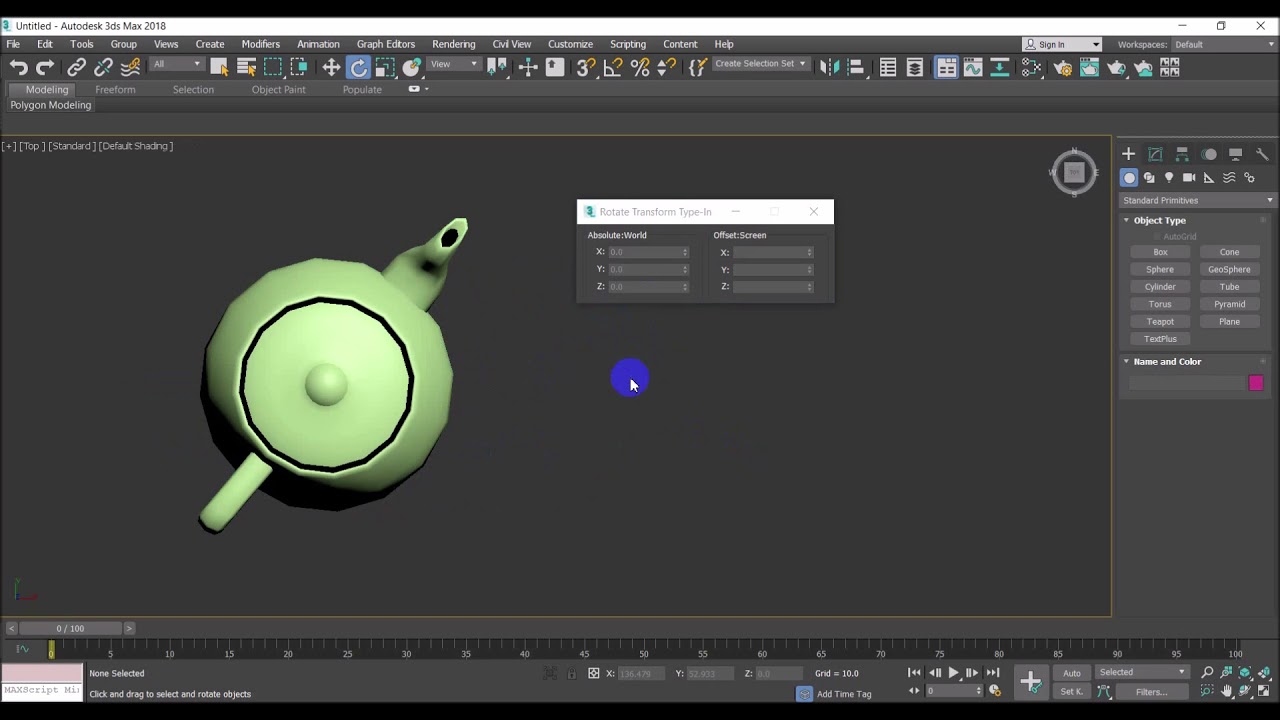 LỆNH ROTATE 3DS MAX - YouTube