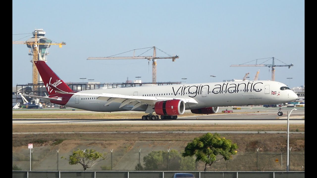 Virgin A350-1000 landing LAX - YouTube