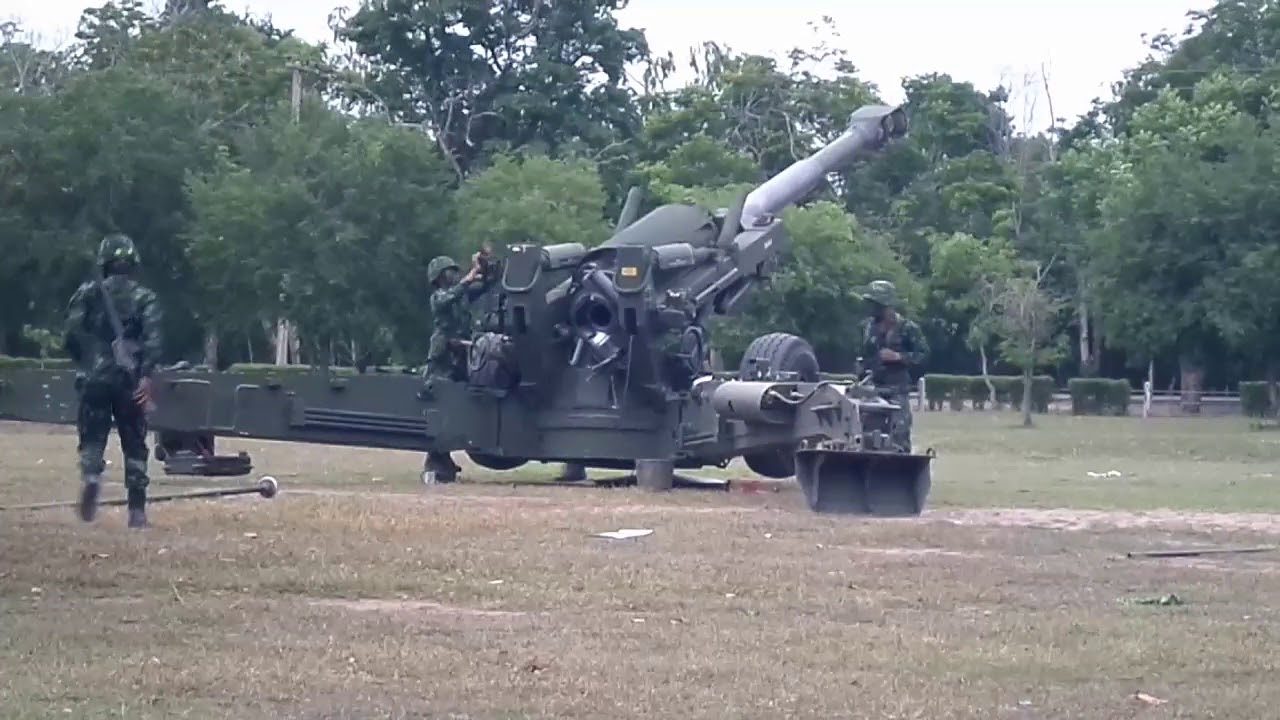 ปืนใหญ่ลากจูง M-198 ขนาดกระสุน 155 mm (Cannon M-198) - YouTube