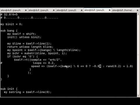 Early teaser for feedback.pl perl live coding thingie from 2006 - YouTube