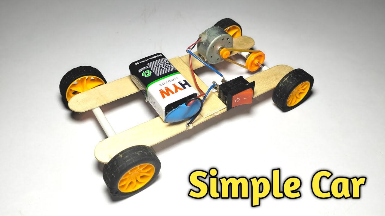 How to make simple car with motor || How to make rc car with matchbox ...