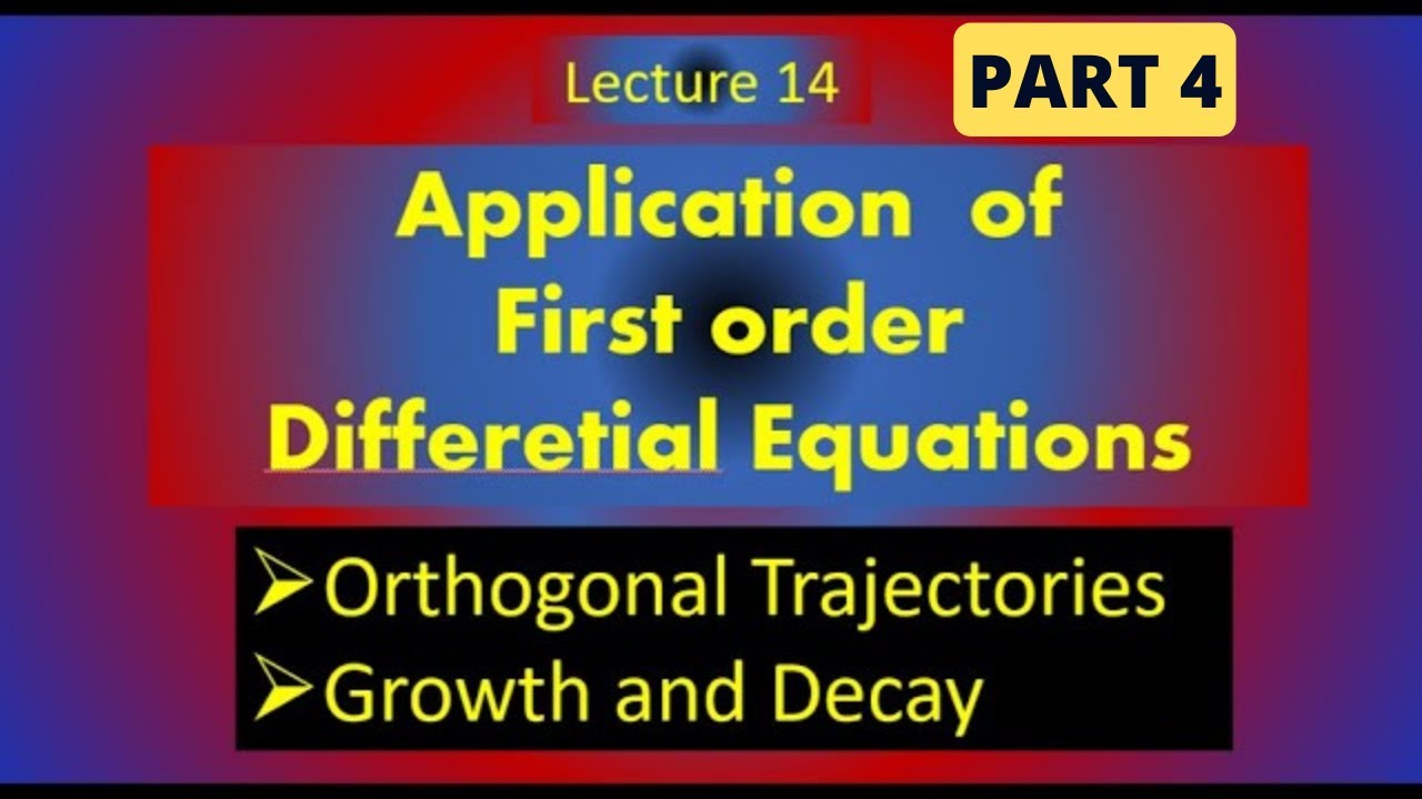 Application of First Order Differential Eqs | Lecture 14 | P4| Growth ...