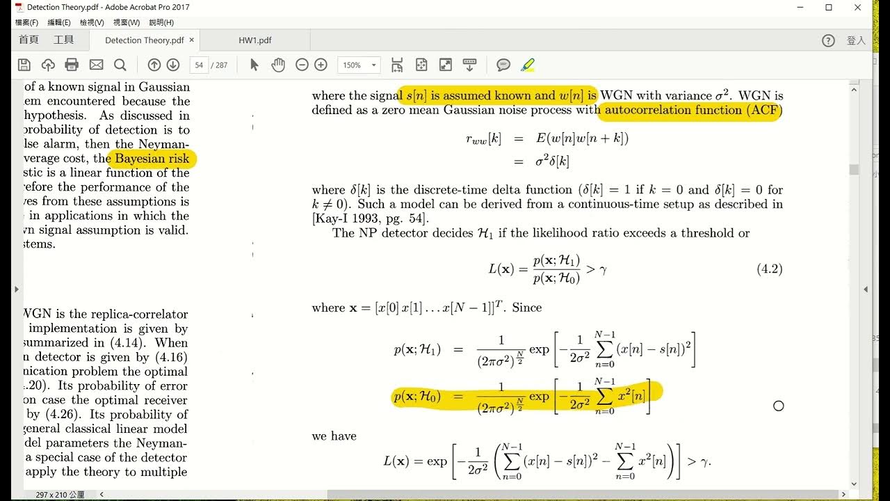 NTHU COM 5232 Detection and Estimation Theory 2023 Week 5 part 5 - YouTube