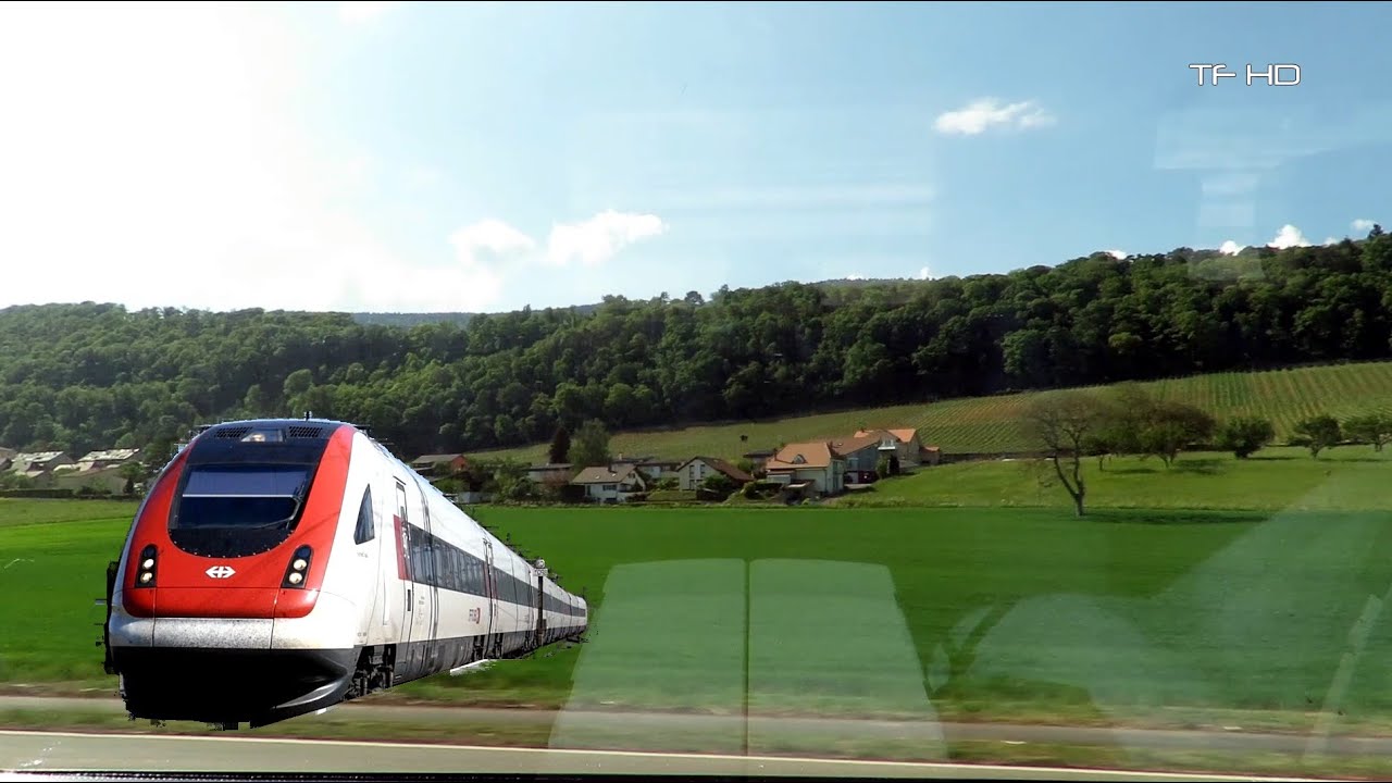 Zug Mitfahrt Geneve - Zürich , Neuenburg-Cressier , Train ride, Viagem ...