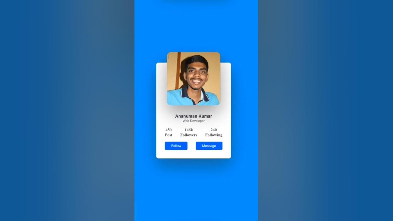 Animated Profile Card Design In Html And Css Coding Window Webdeveloper Coding Programmer