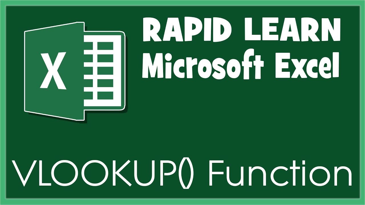 Rapid Learning | Introduction to VLOOKUP() Function| Microsoft Excel ...