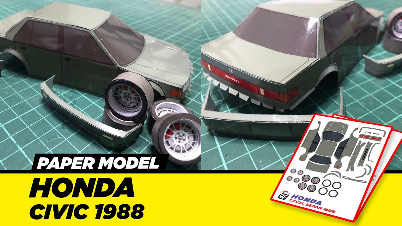 Paper Craft | Honda civic 1988 | Paper Model - YouTube