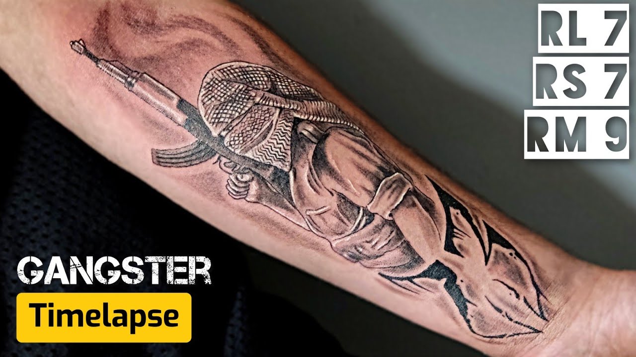 GanGster Tattoo On Arm | Timelapse Tattoo - YouTube