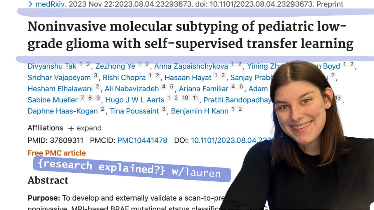 Noninvasive molecular subtyping of pLGG with self-supervised transfer learning - EXPLAINED ...