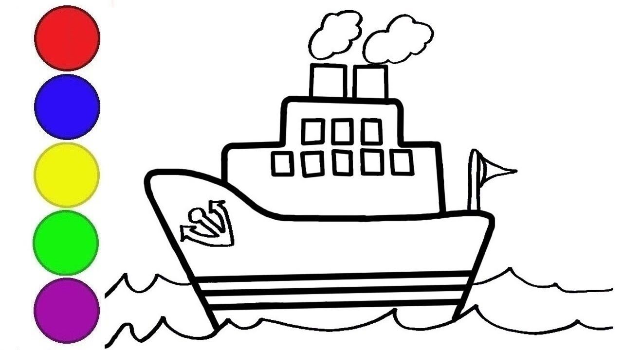 Сурет салу Кеме | Сурет салып уйрену | Bolalar uchun kema rasm chizish ...