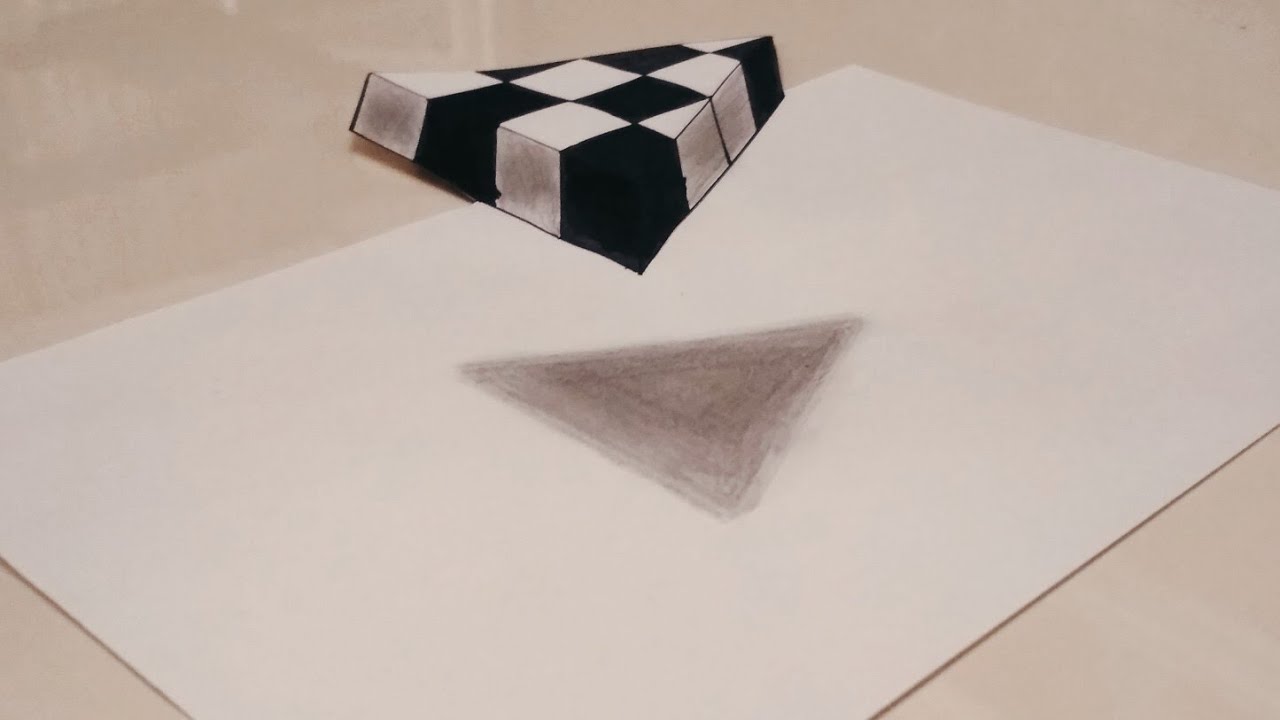 3D TRIANGULAR PRISM. TRICK ON THE PAPER. 3D ILLUSION. OP-ART. MAGIC ...
