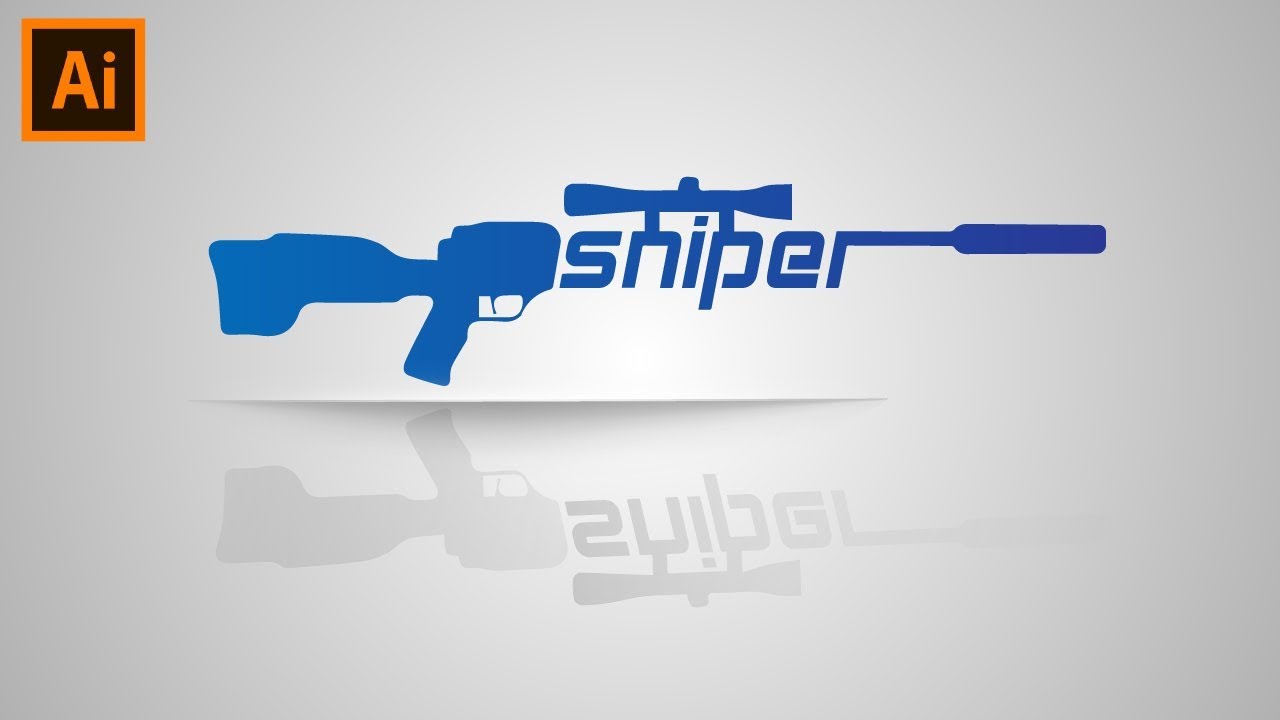 Logo Design Illustrator || Sniper rifle logo design || Illustrator ...