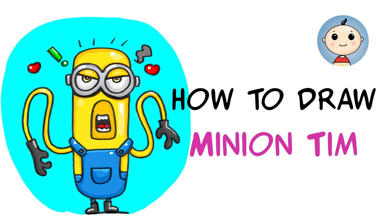 How to Draw Mega Minion Tim From Despicable me 4 easy tutorial step by ...