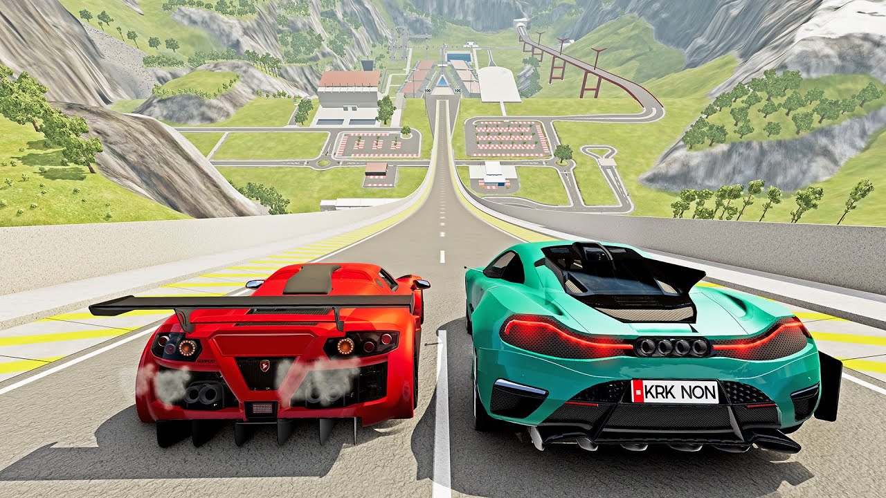 High Speed & Big Ramp Jumps with Expensive Cars #26 - BeamNG Drive ...