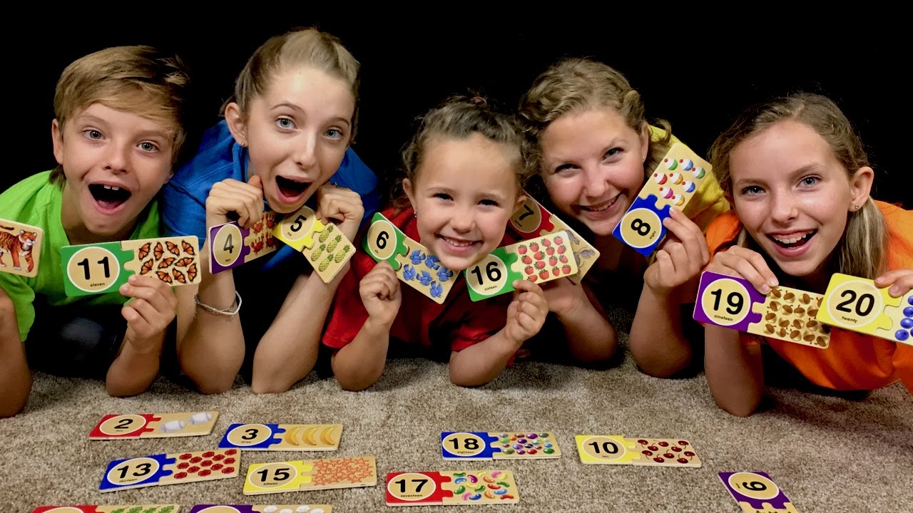 Learn English Numbers! Fun Wooden Counting Puzzles with Sign Post Kids ...