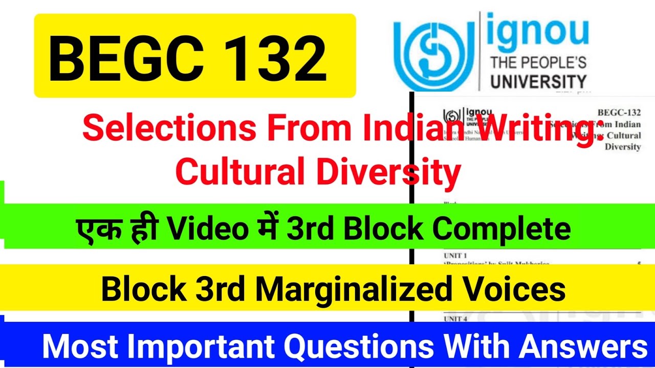 BEGC 132 Complete Block 3 | BEGC 132 Important Question With Answer ...