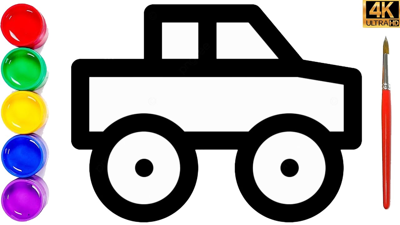 Easy Car Drawing, How to Draw a Cute Car for Kids, Easy Drawings - YouTube