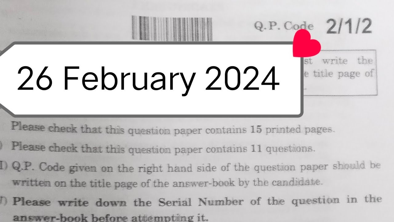 cbse class 10 English paper set 2 (26/02/2024) / English question paper ...