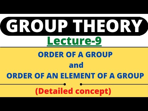 Lecture-9|Order of a group|Order of an element of a group|Examples ...