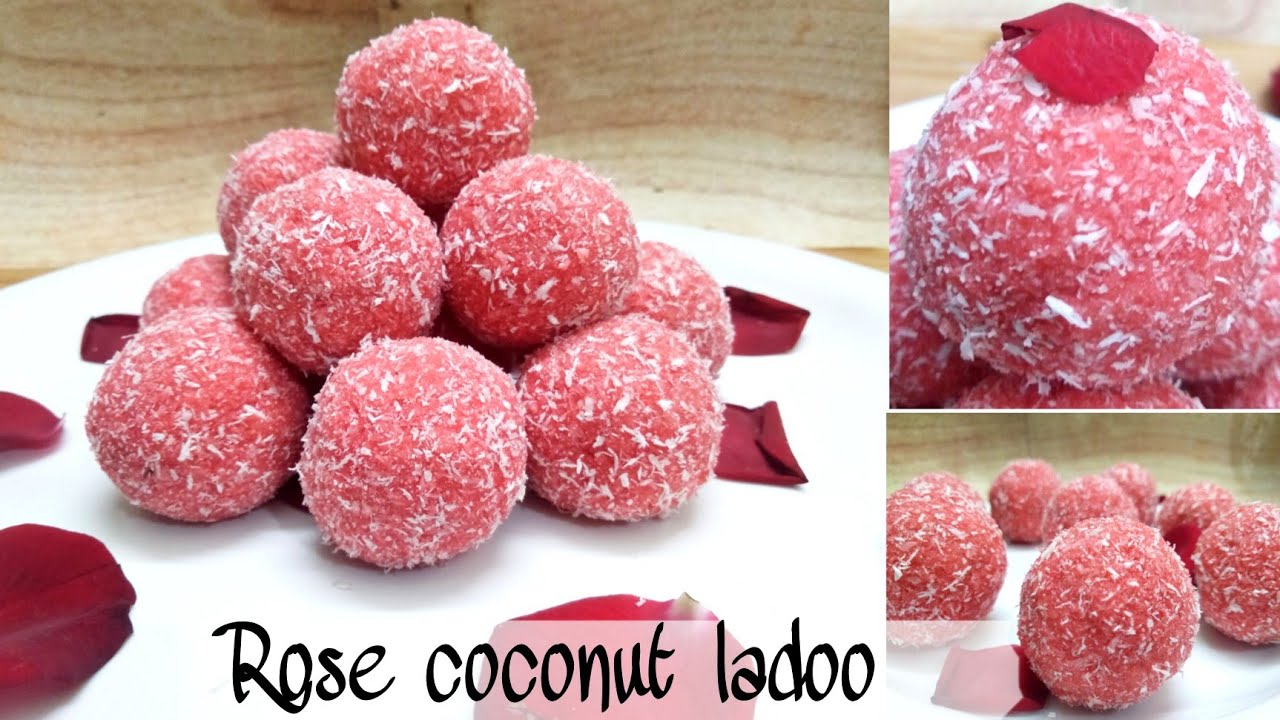 Rose coconut laddu in 10 min | no cook instant laddu | easy Sweets ...