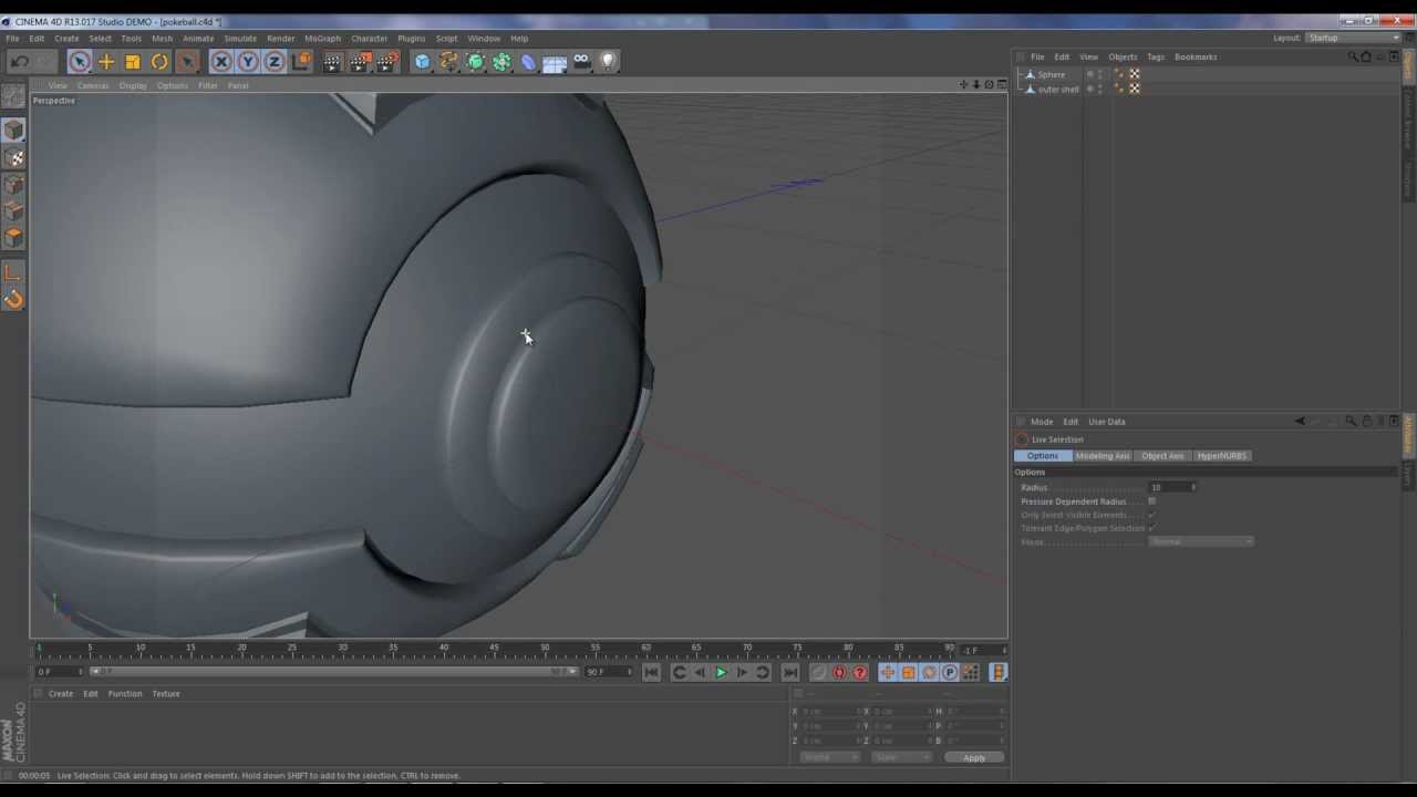 How to make a BAD!@# pokeball In Cinema 4D Part 2 - YouTube