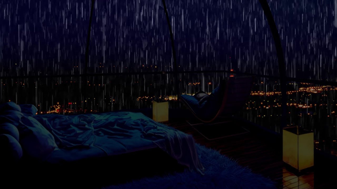 Rain On Bedroom Window Quiet Space - Relieve Stress Fatigue Night Rain ...