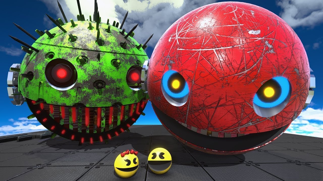 Robot Pacman & Iron Man Pacman Compilation #pacman Vs Evil Spiky Robot ...