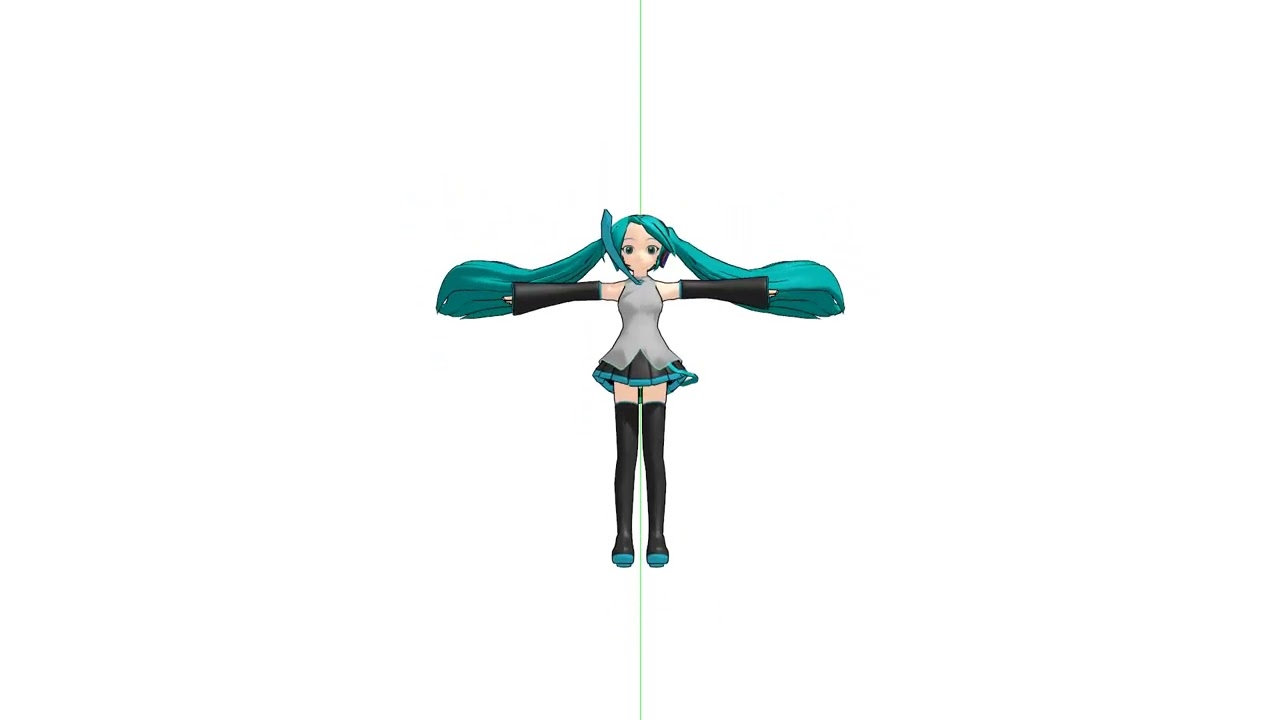 Miku hair T posing - YouTube