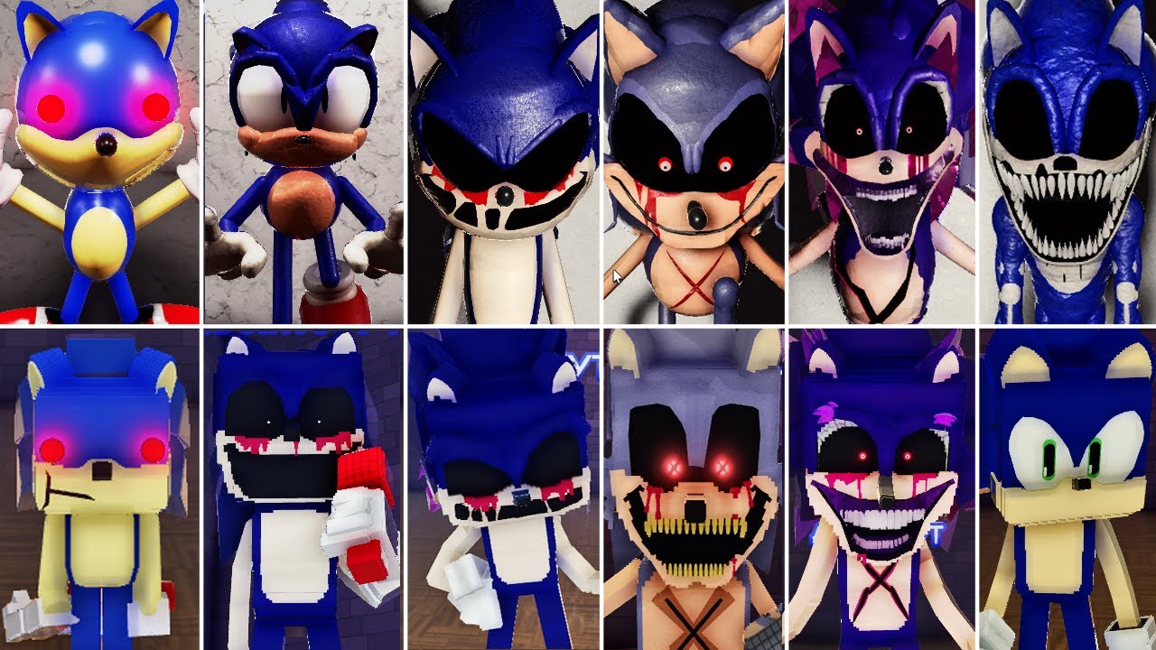 EVOLUÇÃO DE TODAS AS FORMAS DO SONIC.EXE ATÉ SUPREMO BLACK SUN (NOVO ...