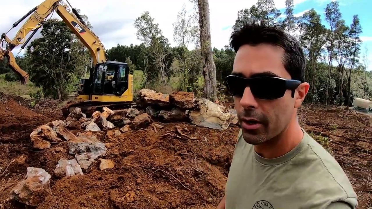 Excavator Moving and Stacking Boulders Part 2 - YouTube